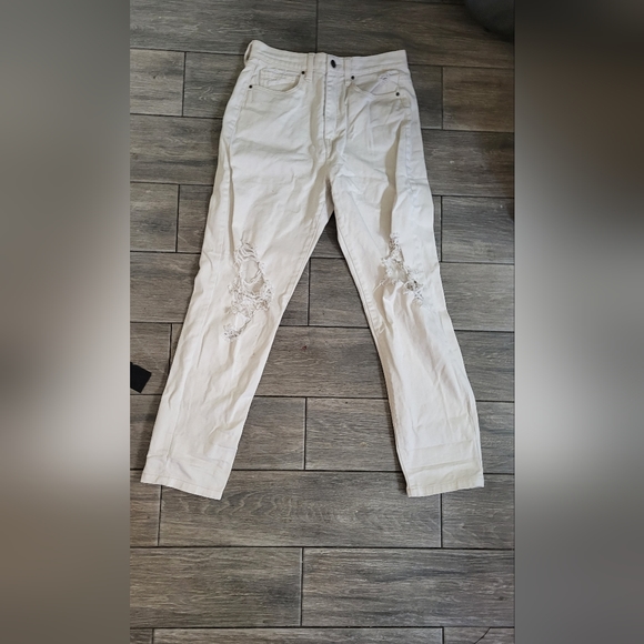 Jeans | Cream Colored Rsq Straight Legged Denim Jeans | Poshmark